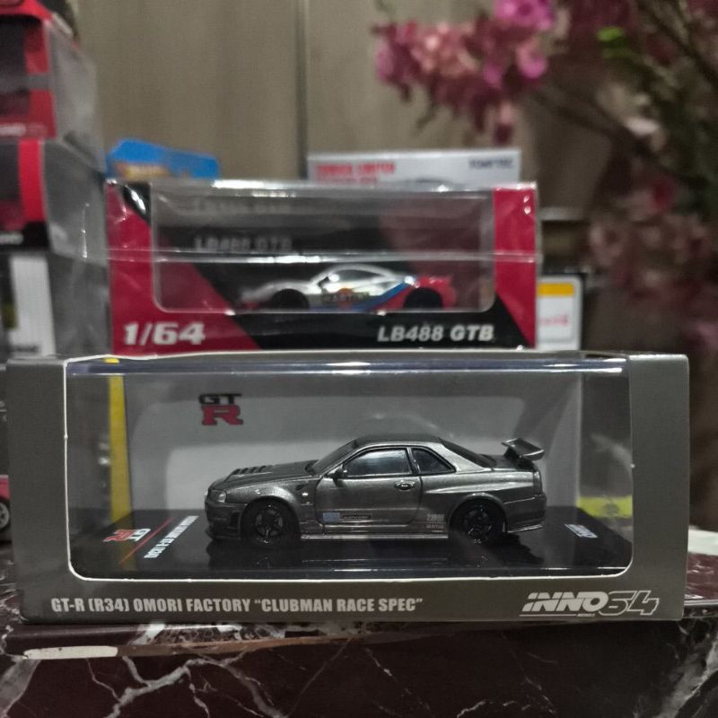 Diecast Inno64 Nissan Skyline GTR R34 Omori Factory Clubman Race Inno ...