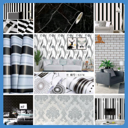 HITAM Wall Wallpaper Stickers Black Wallpaper Wallsticker Wall ...