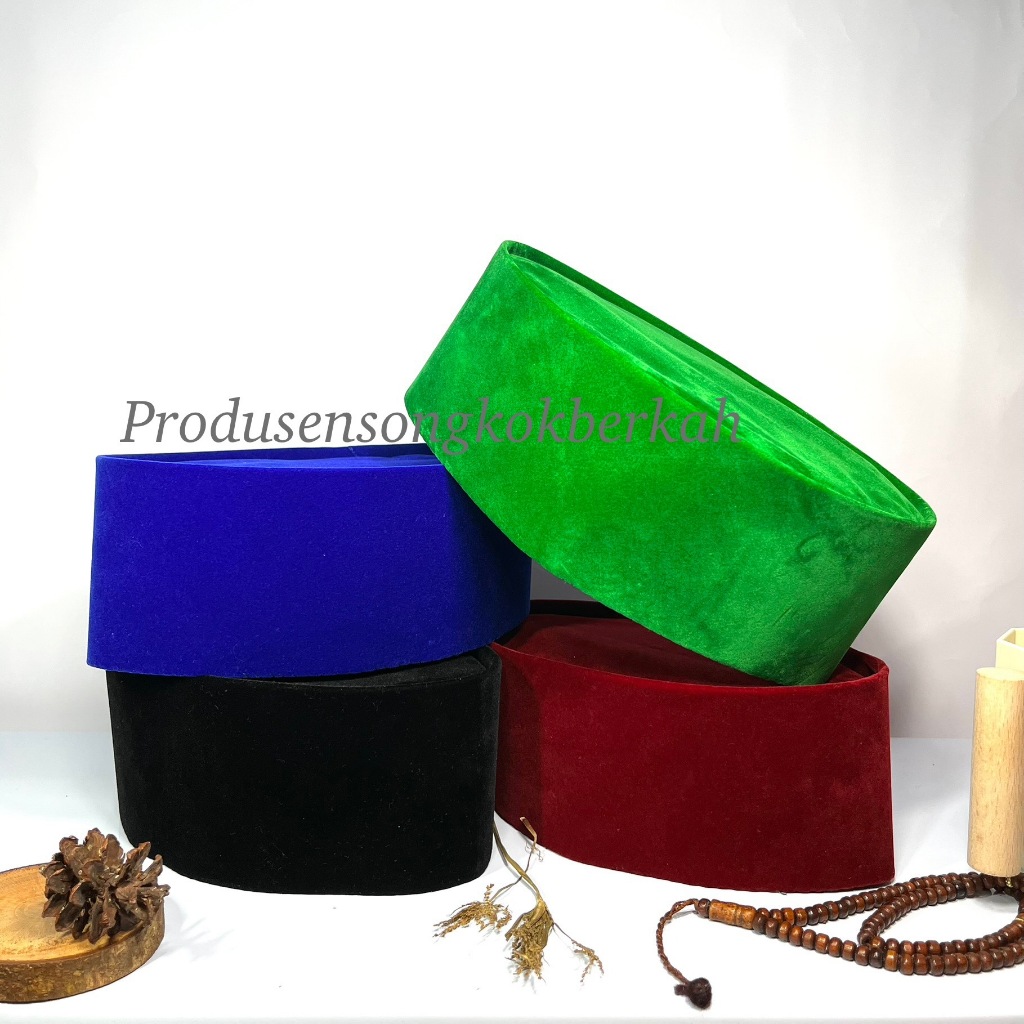 MERAH HIJAU COMPLETE SONGKOK Normal high velvet blouse (9 cm) + There ...