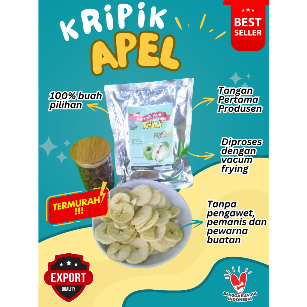 Typical MALANG BATU APPLE CHIPS / CHIPS Economical Packaging 50 gr 100 ...