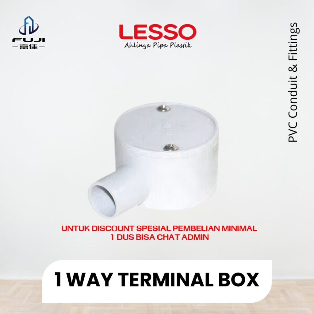 Lesso PVC Conduit 1 Way Terminal Box with Cover - 25mm | Shopee Malaysia