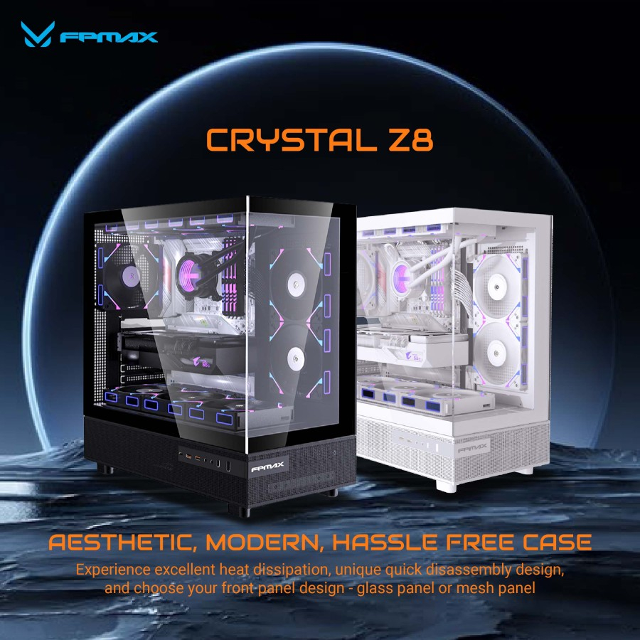CASING FPMAX Crystal Z8 PC CASE Tempered Glass ATX mATX ITX | Shopee ...