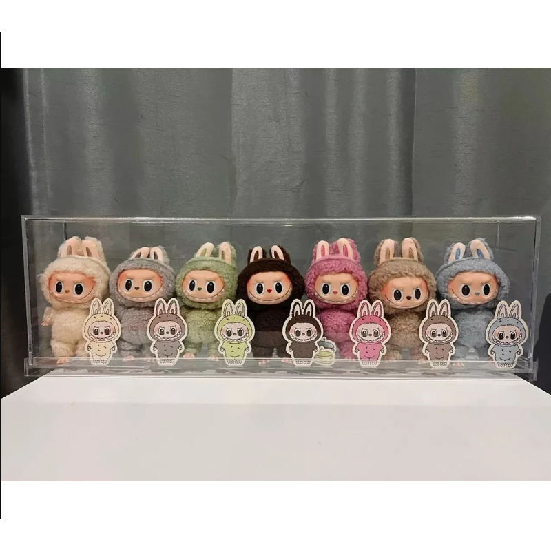 For 6 LABUBU Acrylic Box - Acrylic Bag Charm Zimomo Storage Plush Doll ...