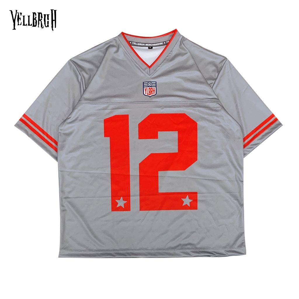 Oversized Gray Twen Number 12 Rugby Streetwear Block Core Jersey ...