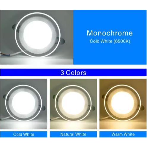 5+5w 3 COLOR DOWNLIGHT LED LIGHT//CLEAR ACRYLIC DOWNLIGHT 3 COLORS 220V AC | Shopee Malaysia