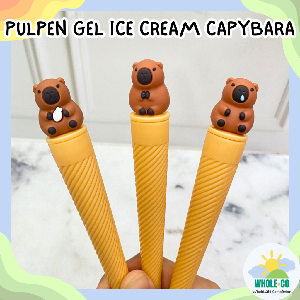 Capybara Premium Ice Cream Gel Pen Capybara Ice Cream Pastel Chocolate ...