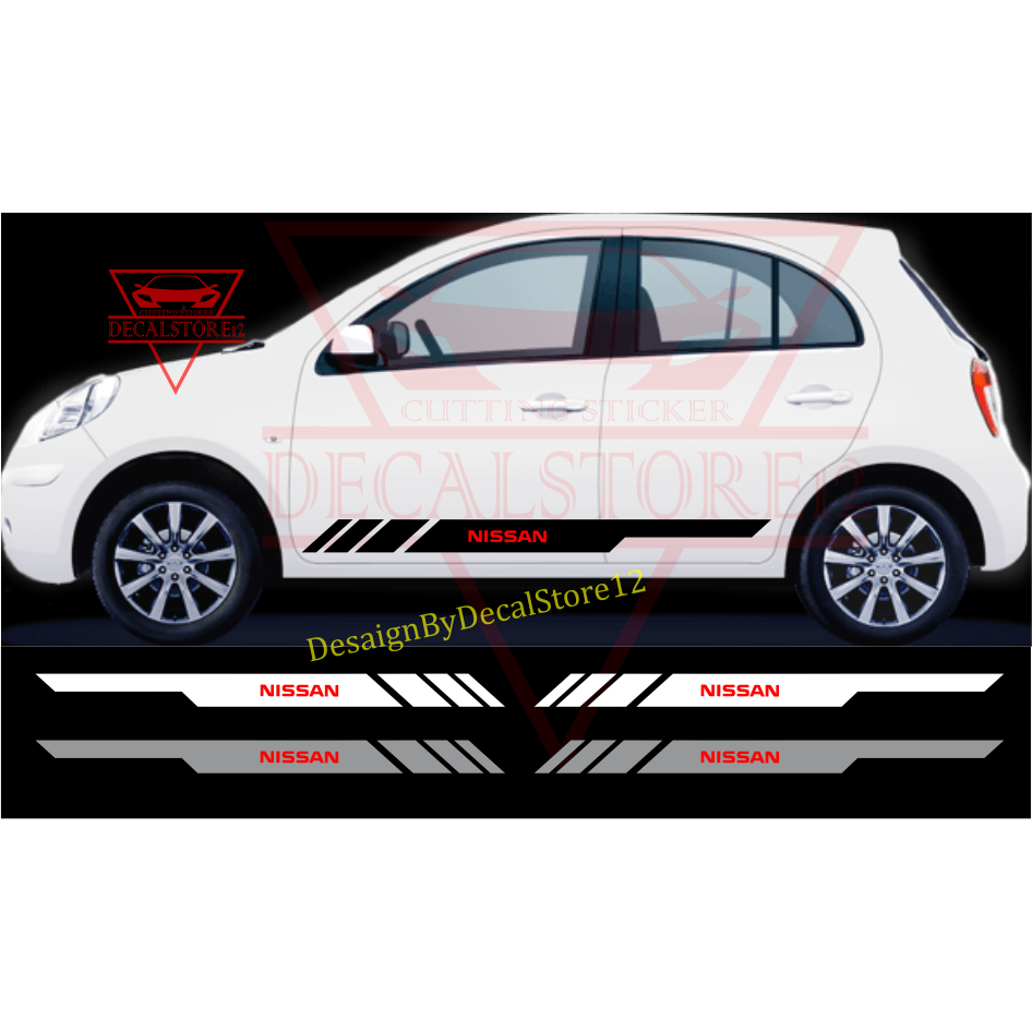 Nissan sticker, list sticker, side body cutting, nissan march new ...