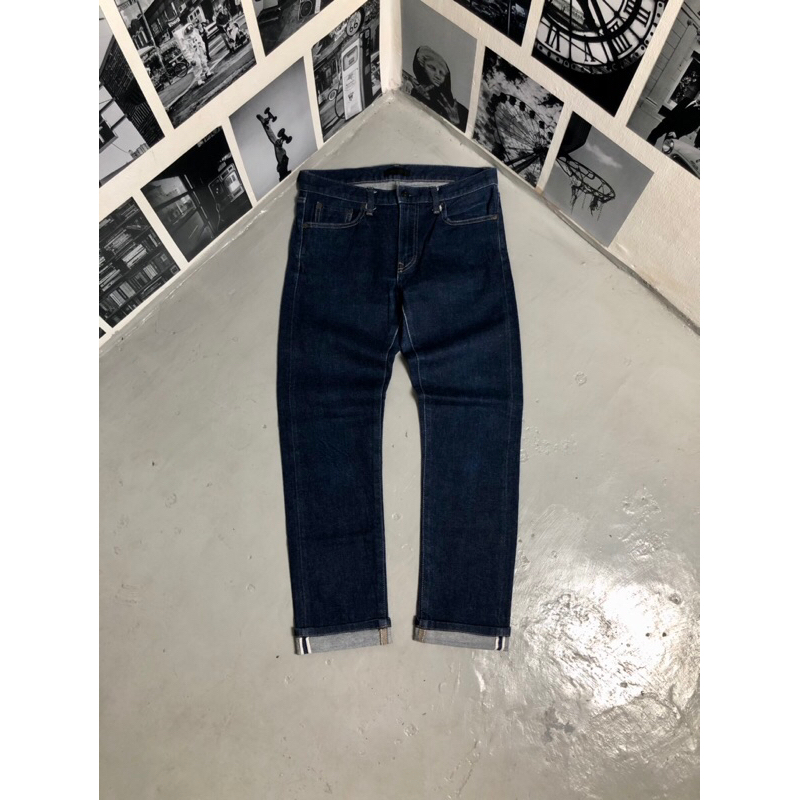 Uniqlo Red Line Selvedge Blue Denim Slim Straight || 22160 | Shopee ...