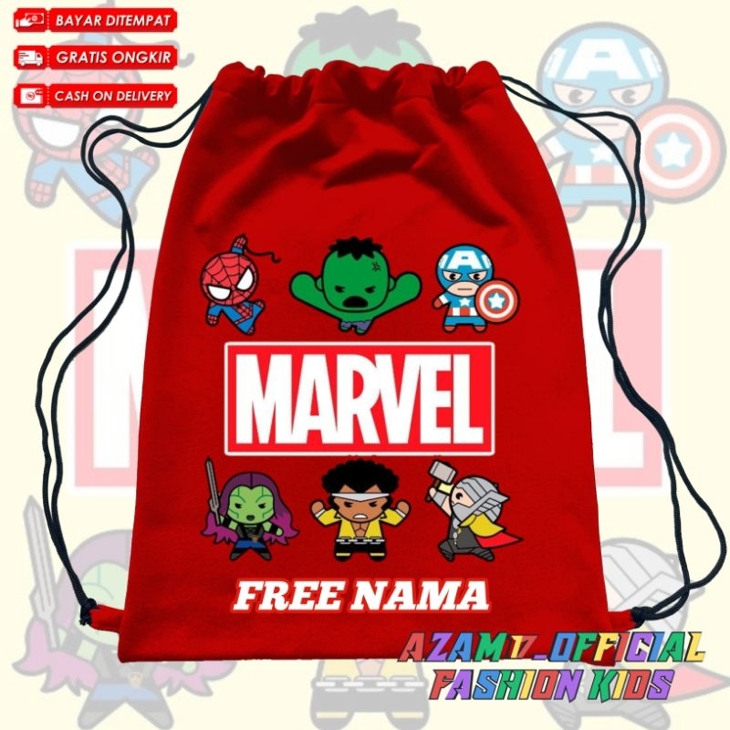 Marvel Children's String Bag Drawstring Bags All Characters Free Names ...