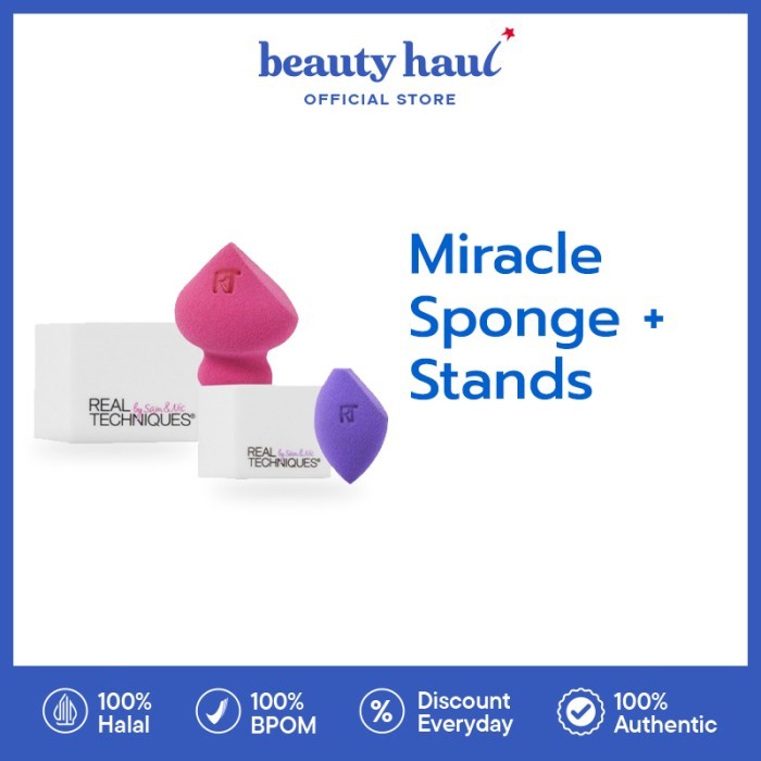 Real TECHNIQUES 1490 Miracle Sponge + Stands (Contains 2) | Shopee Malaysia