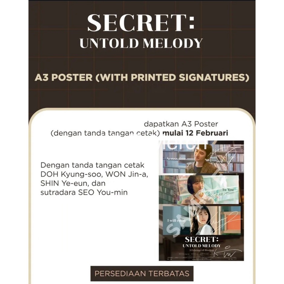 Secret: Untold Melody x CGV Official Signed A3 Poster | Shopee Malaysia