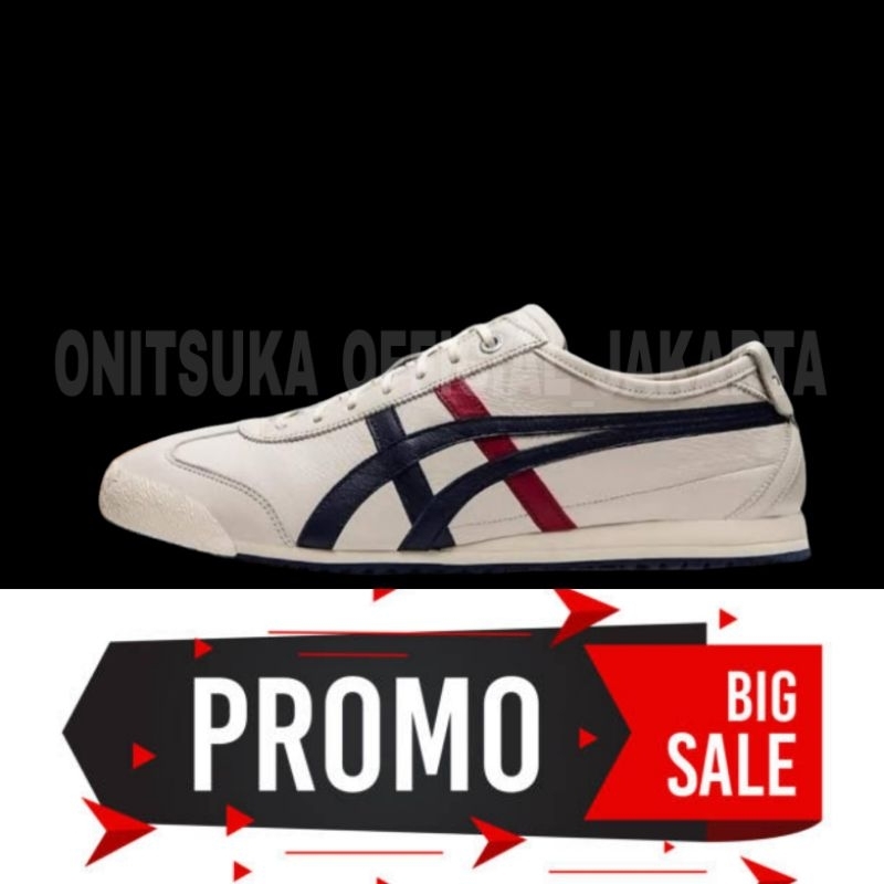 Onitsuka Tiger Mexico 66 ORIGINAL Super Deluxe cream blue red Shoes // free paperbag | Shopee ...