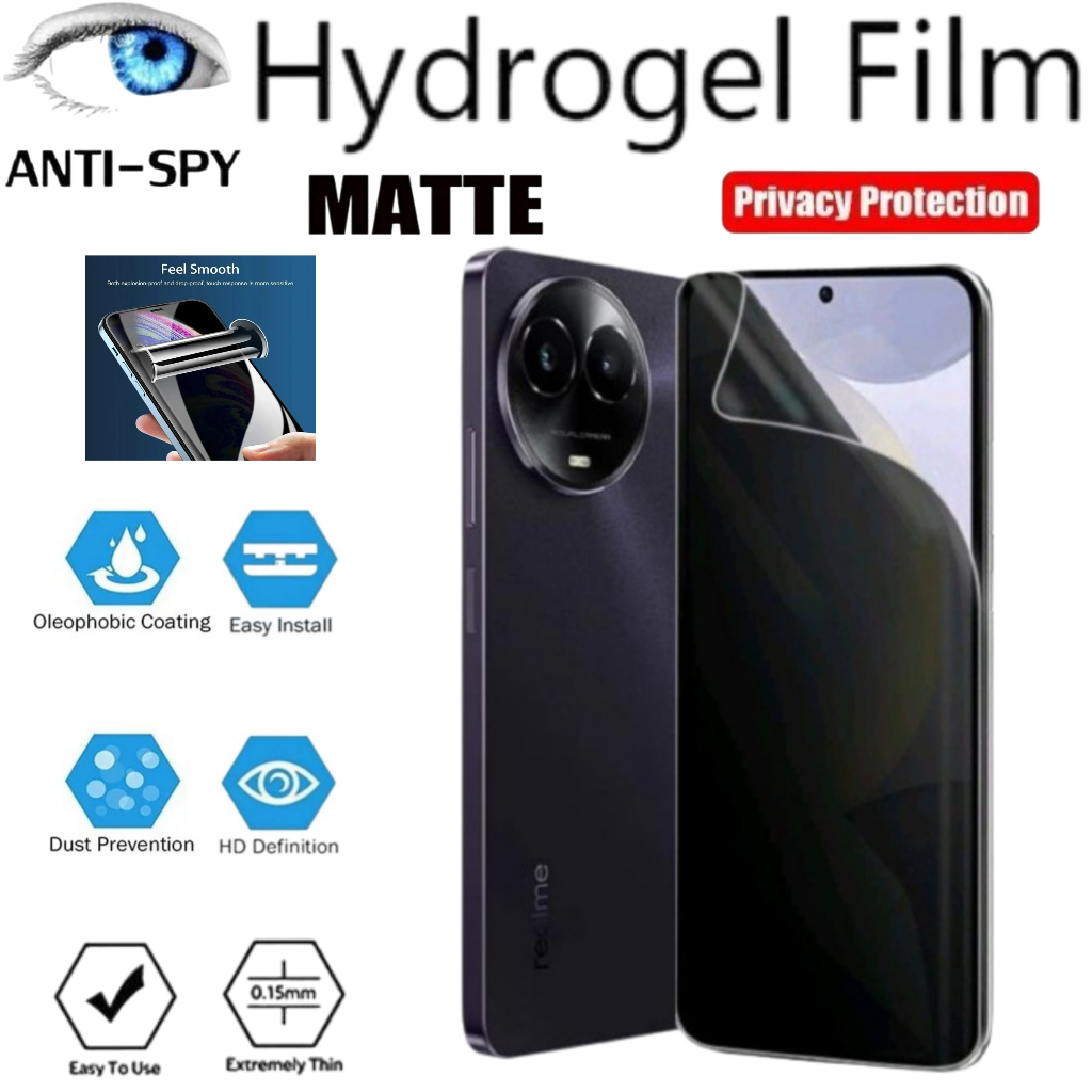 Anti-scratch Spy Matte Hydrogel Film Privacy Screen Protector Realme C51 C51S C53 C55 C65 4G C65 ...