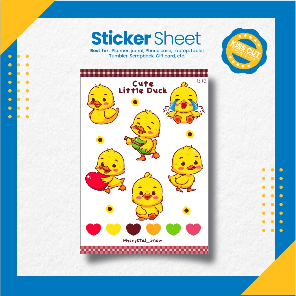 Cute Duck Sticker / Cute Little Duck Sticker Sheet [CS-001] | Shopee ...