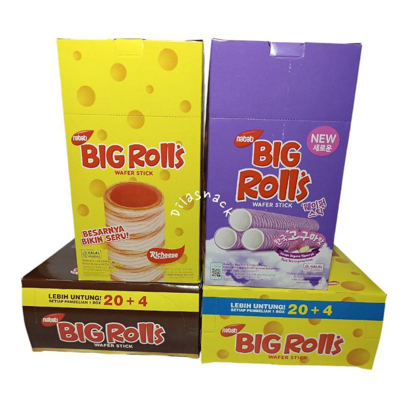 Wafer stick BIG ROLLS Cheese 1 box Contains 20 Pieces Of Chocolate roll ...