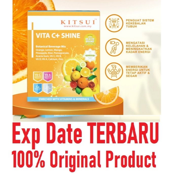 Exp JAN 2028 KITSUI VITAMIN C + Shine (VITAMIN C) 10 Sachets x @15 gr ...