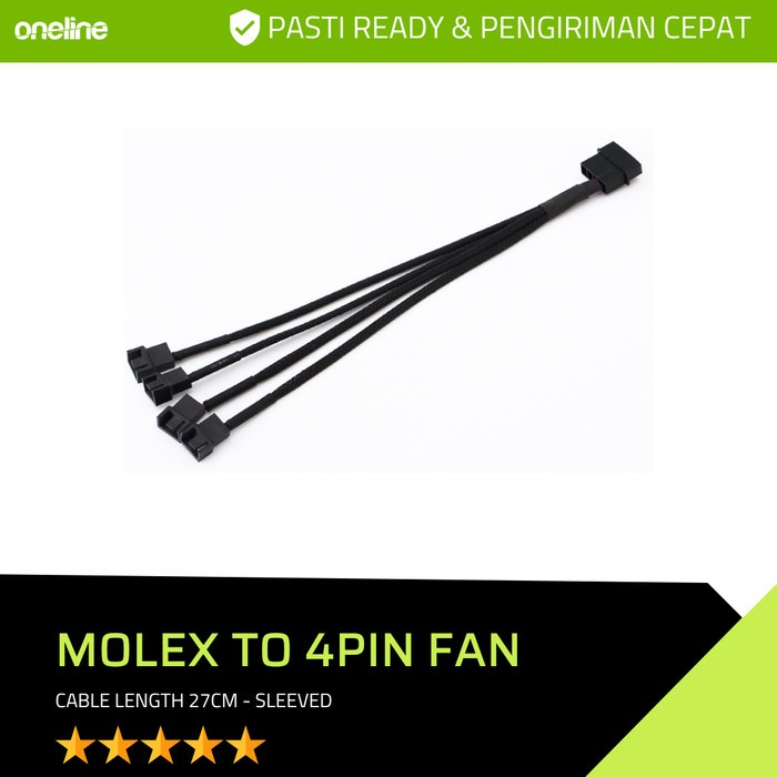 Molex to 4 Pin Fan Splitter Cable / Molex to 4 Pin PWM Adapter | Shopee ...