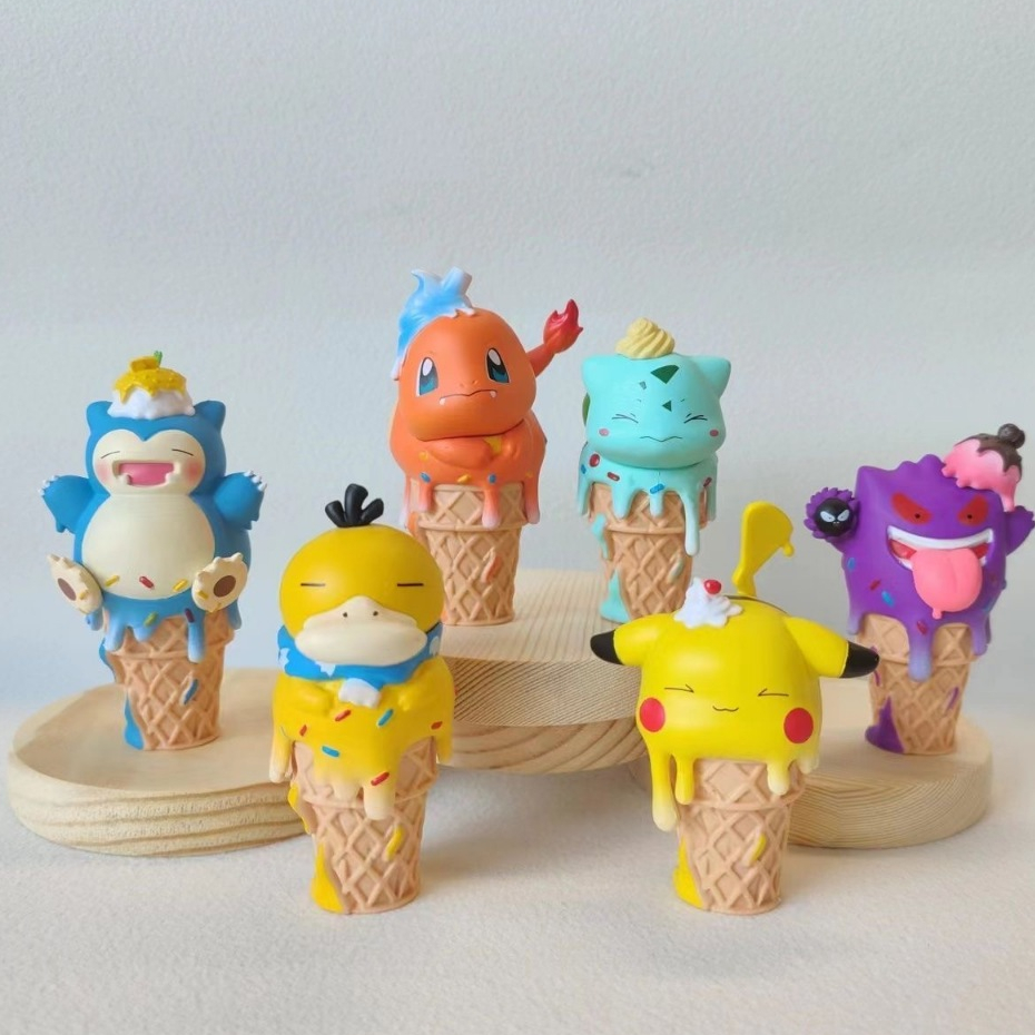 Pokemon Ice Cream Cone Action Figure Collection Display Gift Cake ...