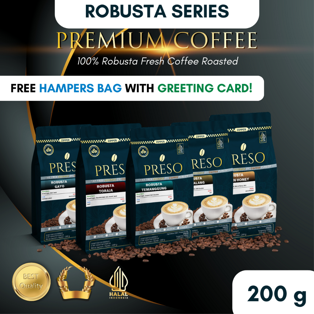 Preso Robusta Bundle Series 200 g (Free Hampers Bag + Greeting Card) | Shopee Malaysia