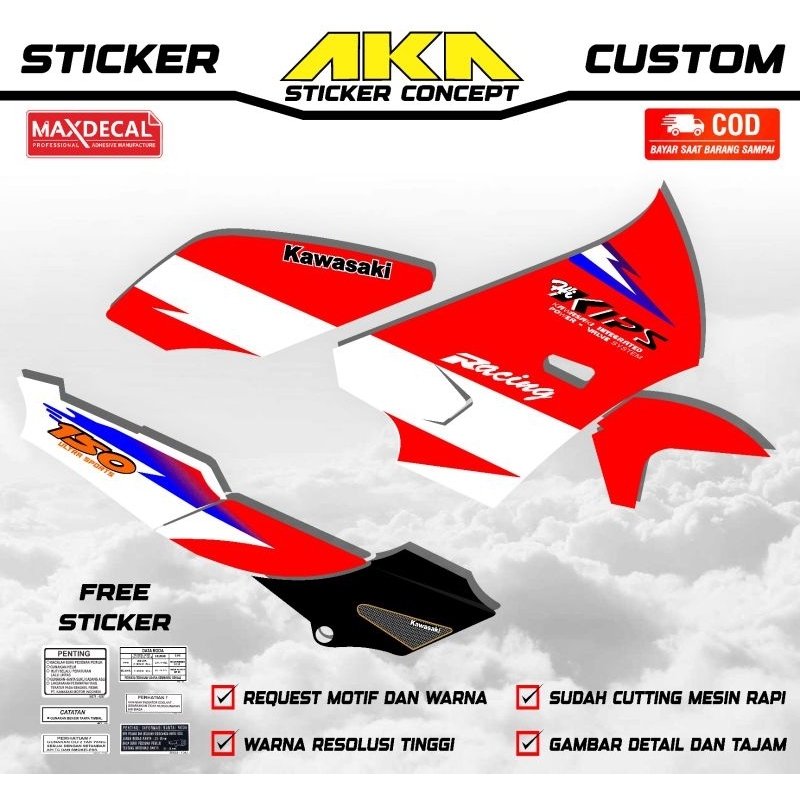 Kawasaki Ninja KRR SSR Transparent striping Sticker (Can request ...
