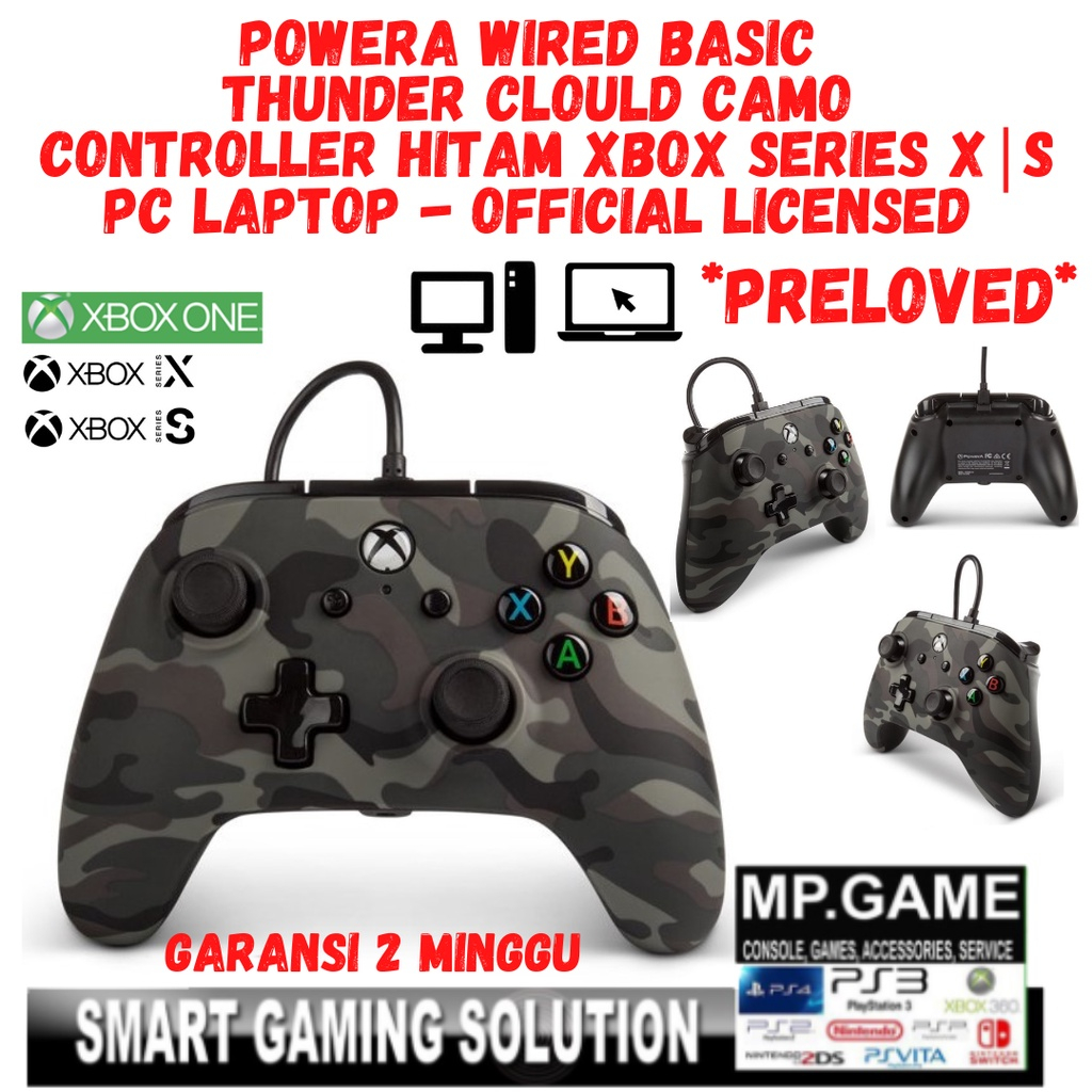 Powera Basic Wired Controller Thunder Cloud Camo Xbox S/X Xbox One PC+2 ...