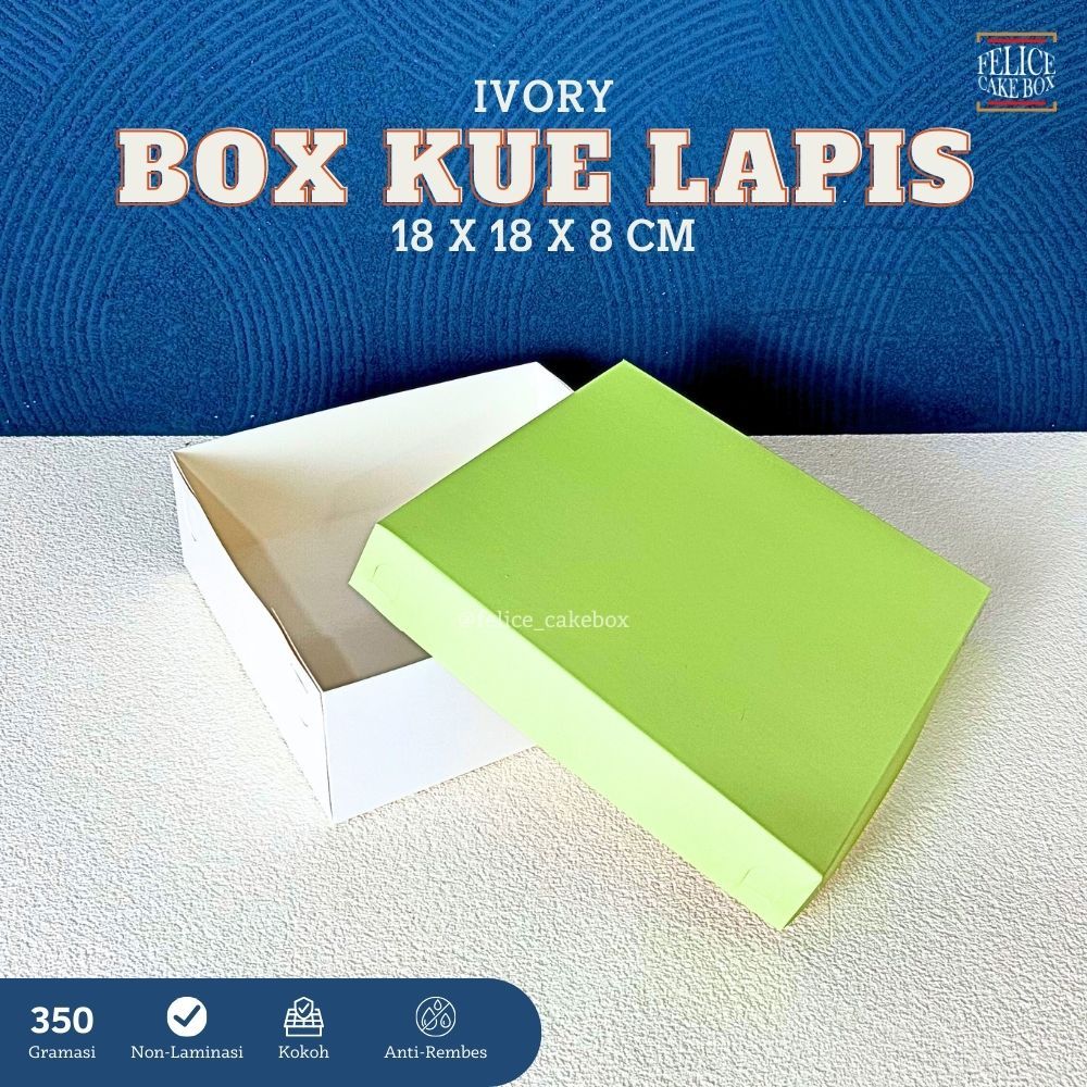 Plain IVORY Cake BOX 18X18X8 CM Contents 10pcs/plain Layer Cake BOX ...