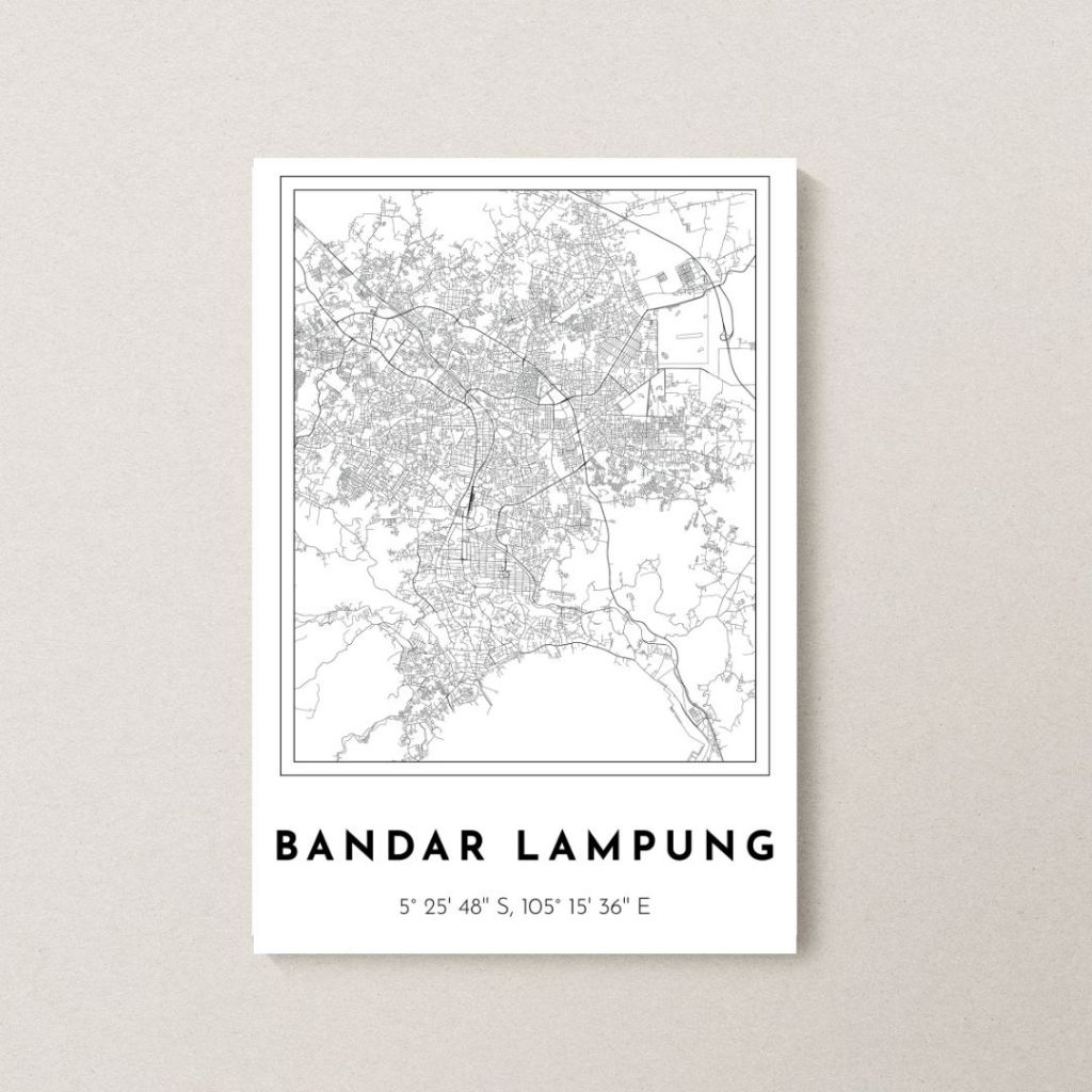 HIASAN DINDING Bandar Lampung Indonesia city map room wall decoration ...