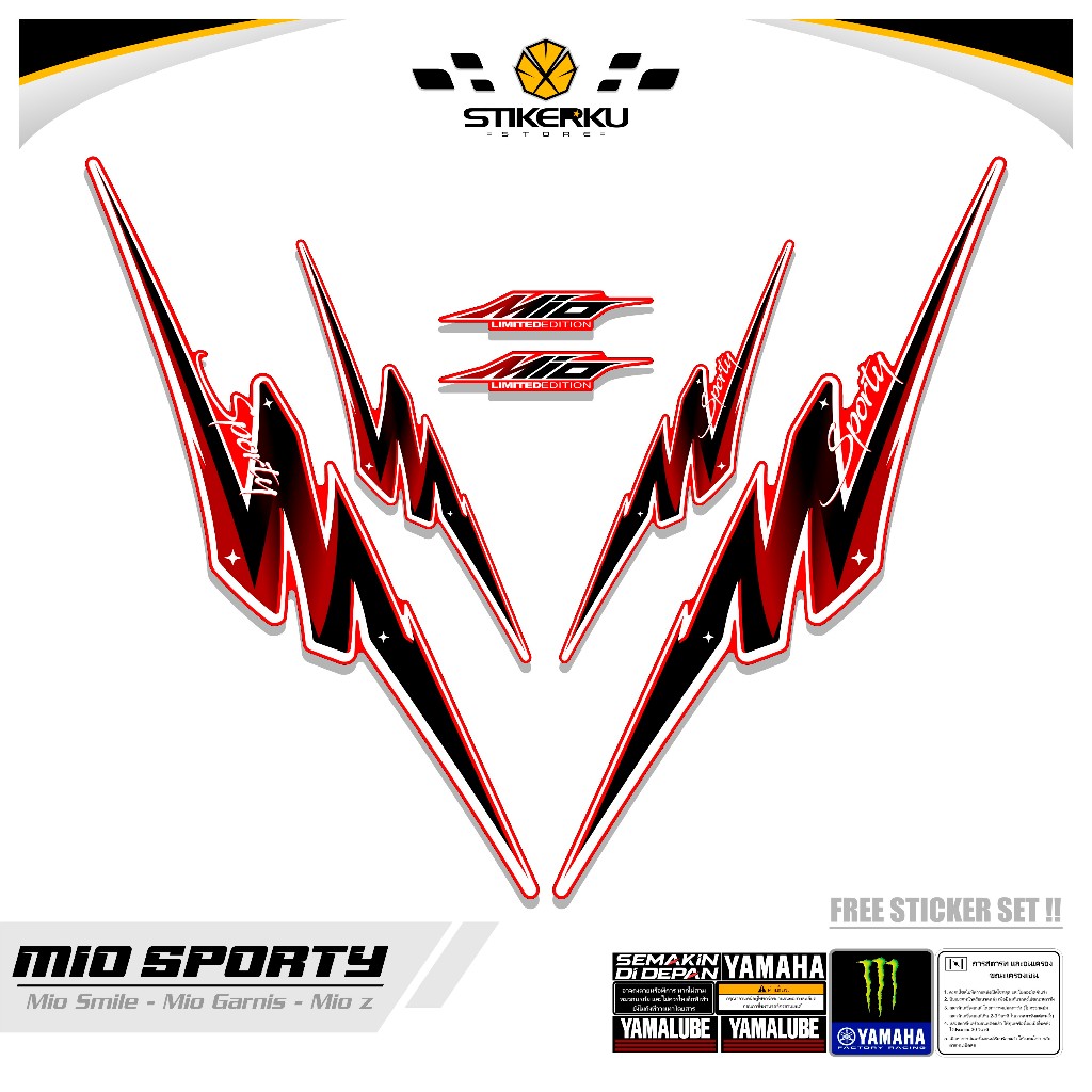 Striping MIO SPORTY MOTIF CO10/BINTANG STAR M/STICKER MIO LAMA SMILE ...