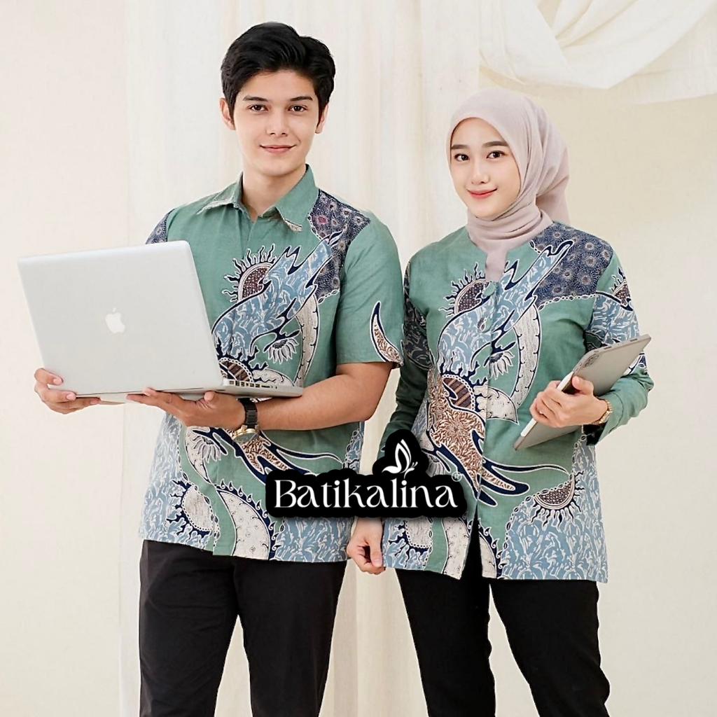 Modern Couple Batik Women's Office Work Batik Blouse Tops Alina Batik ...