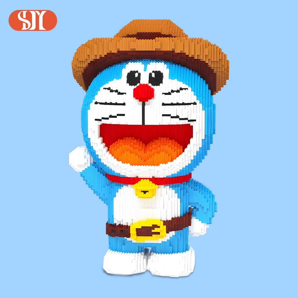 Nano Blocks Big Doraemon Cowboy 3D Animation Character Model Building ...