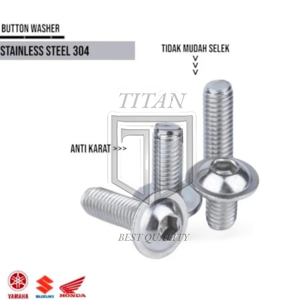 (10PCS) Button washer Bolts L M3 x 40 Button washer SS 304 Stainless ...