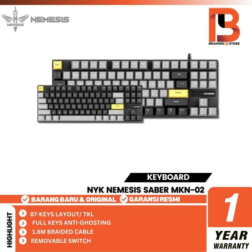 NYK Nemesis SABER MKN-02 REMOVABLE Mechanical Gaming Keyboard | Shopee ...