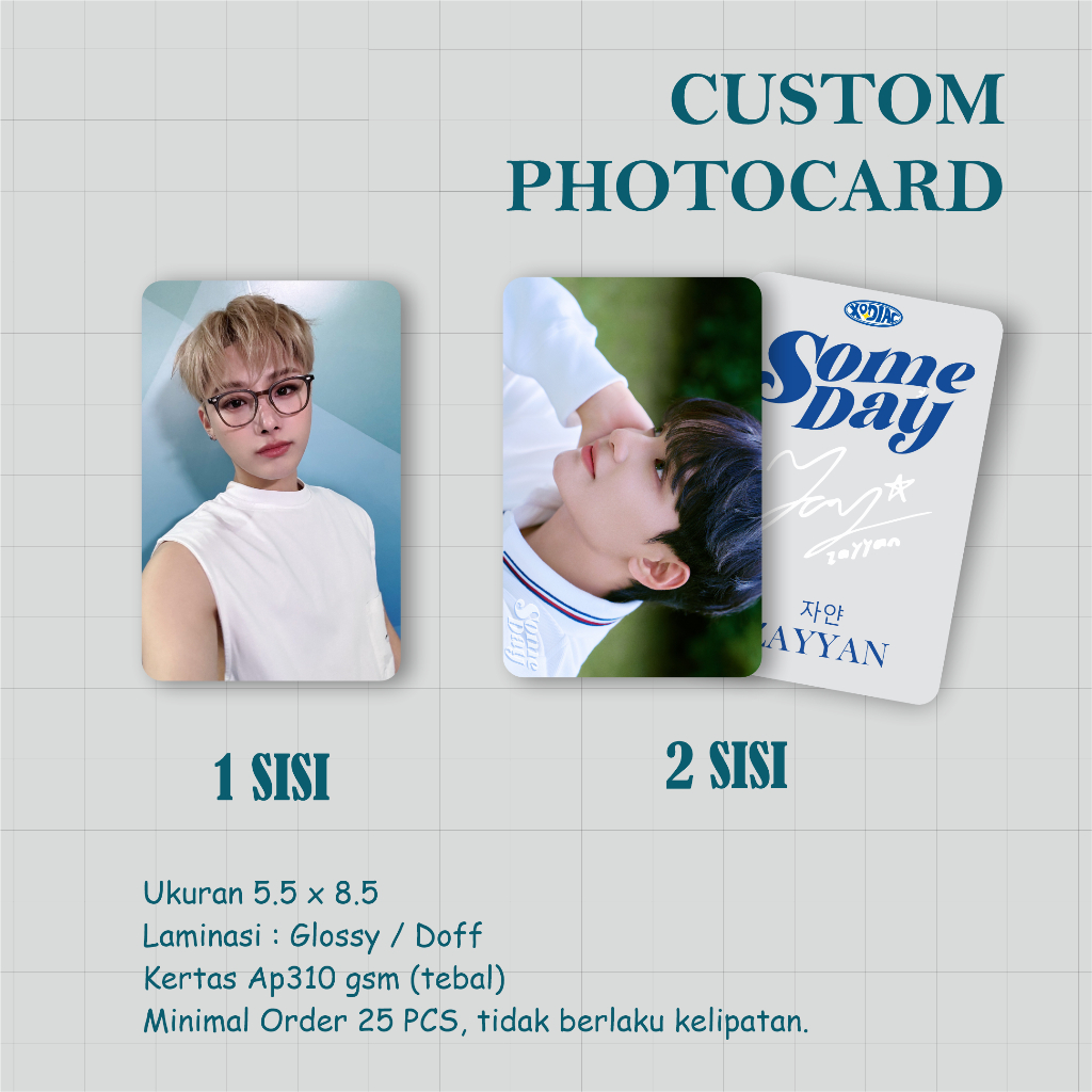 Custom PHOTOCARD/ PHOTOCARD PRINTING 2 SIDES & 1 SIDE KPOP THICK ...