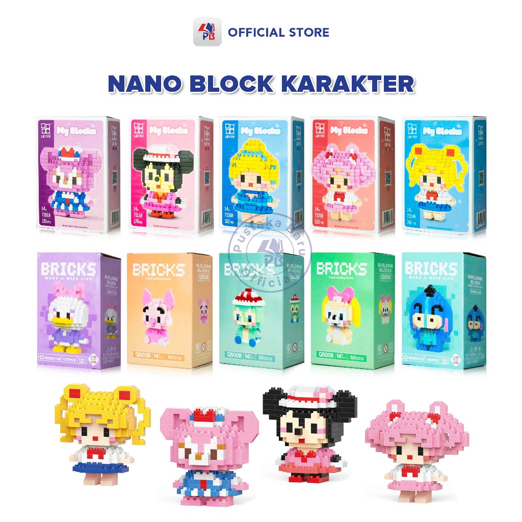Nano Block Cartoon Character Model / Bricks Make A Wise Life Building ...