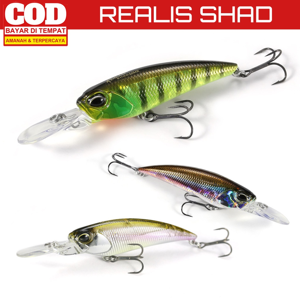 Minnow Shad Realis Long Tongue Deeper Diving Long Lip Floating Fishing ...