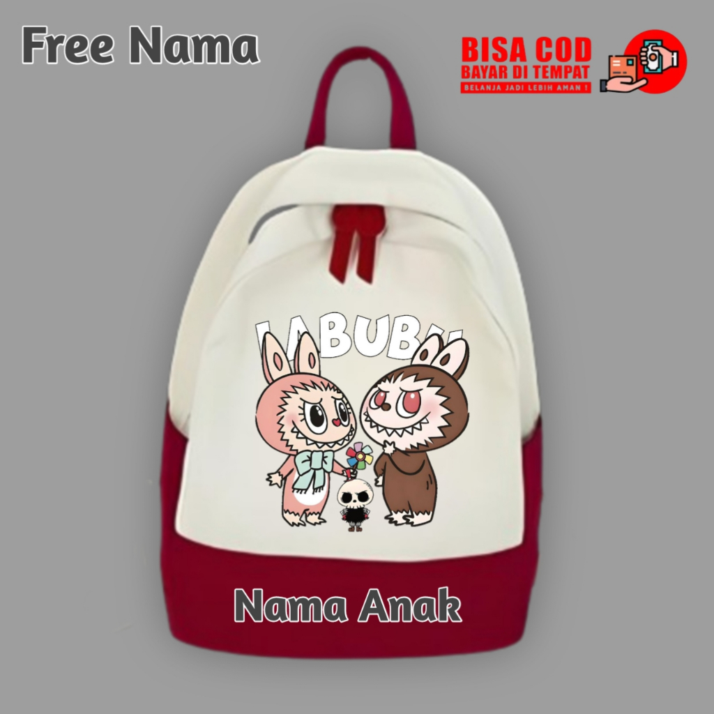 School Backpack Backpack Backpack Labubu Macaroni Unisex Motif (FREE ...