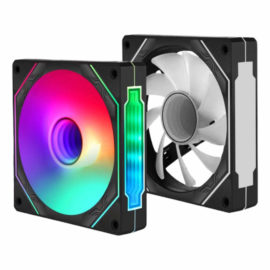 Vbr Whisper ARGB Fan Case 12CM Single Black White LED A-RGB Sync 3Pin ...
