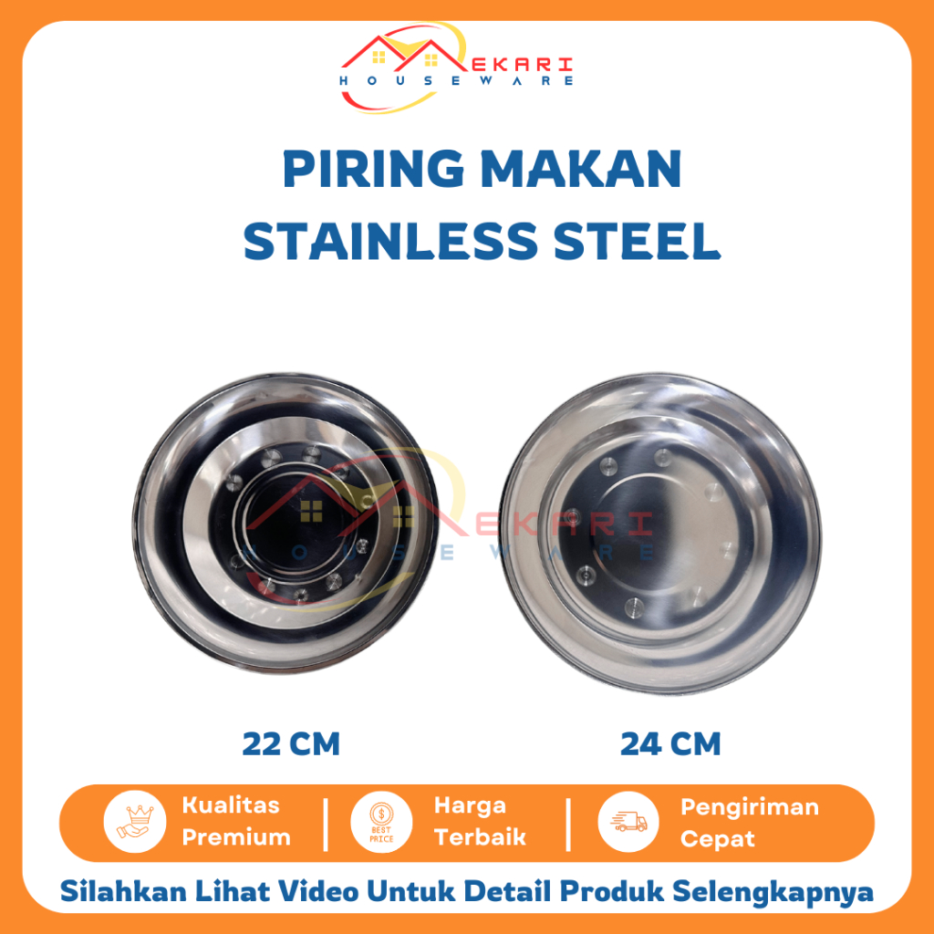 Thick and Hygienic Round Stainless Steel Deep Plate Dinner Plate ...