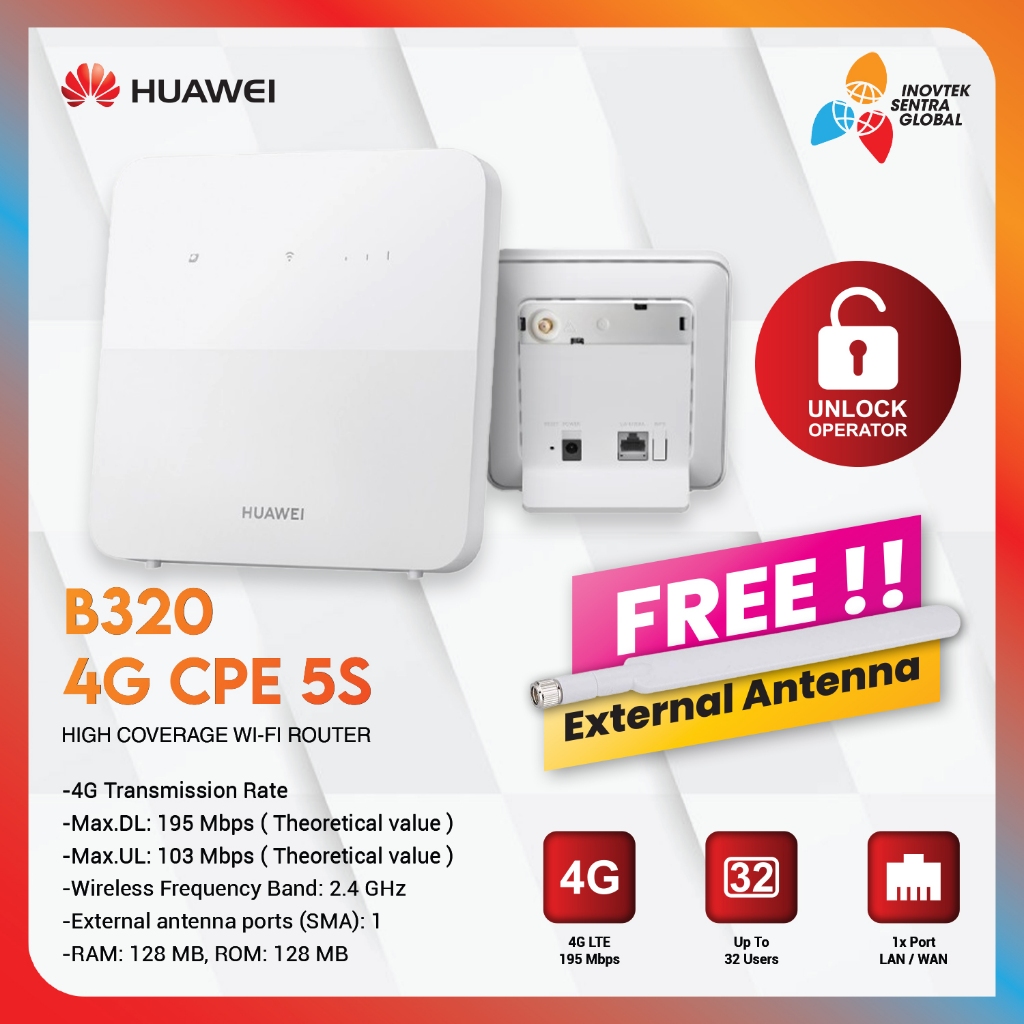 Huawei B320 Wifi Modem 4G Router Wireless UNLOCK Operator - Replacement ...