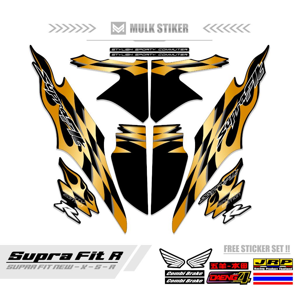 Striping SUPRA FIT R / FIT S / FIT Decal / STOCK DECAL / VARIATION ...