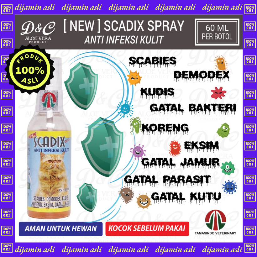 Scadix Itchy Fungus Cat Skin Infection Medicine Demodex Scabies Kudis ...