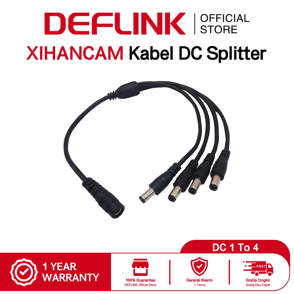Deflink XIHANCAM Branch Squid Cable 4 Cables DC Male Cable Connector ...