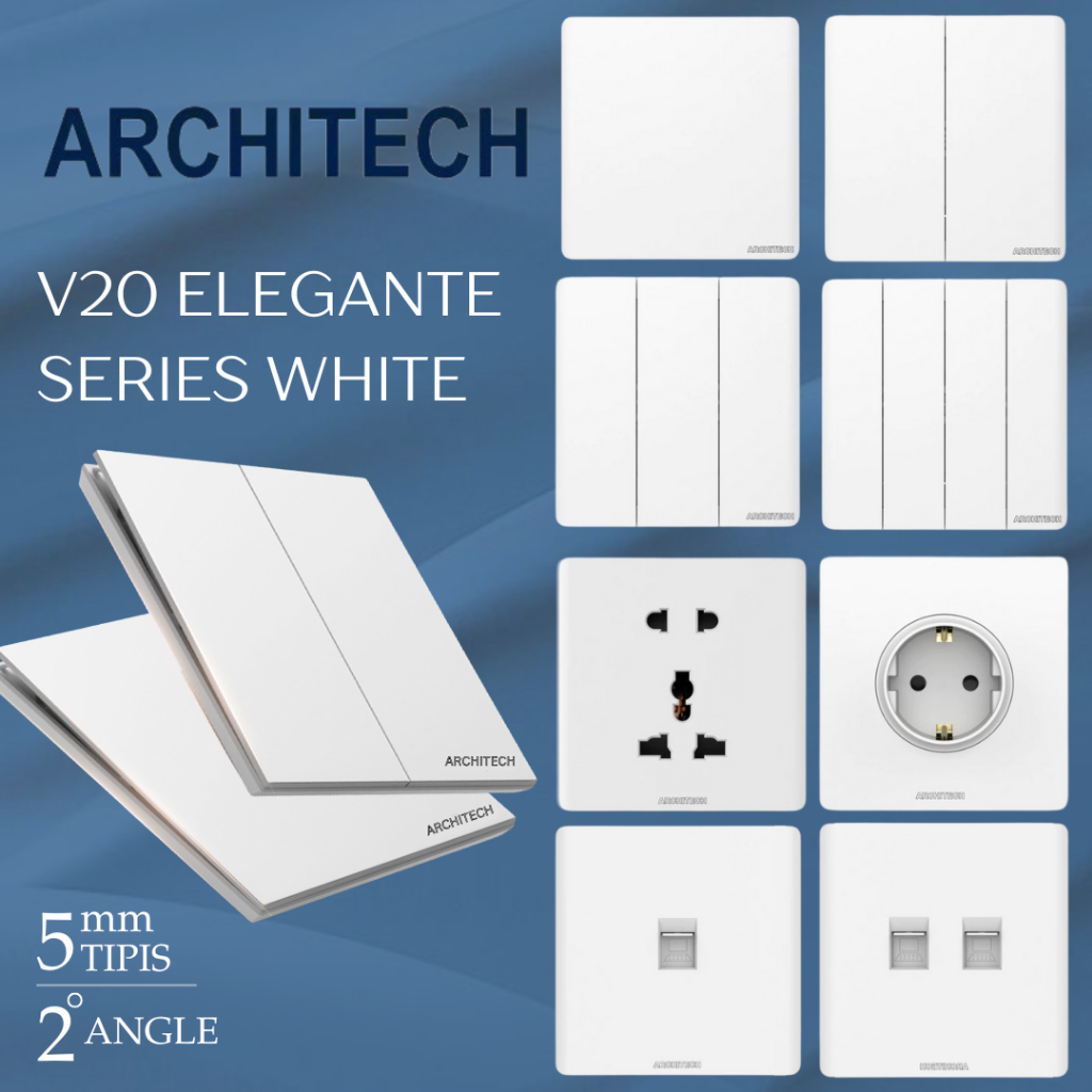 Architech ELEGANTE WHITE Switch/Light Switch/Switch/Switch/Switch/Wall ...