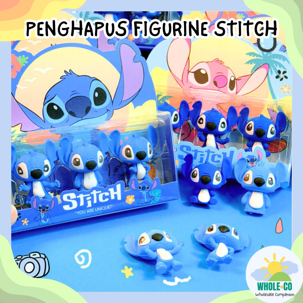 Premium Figurine Stitch Eraser 1 Set of 3 Cute Unique Cute Lilo ...