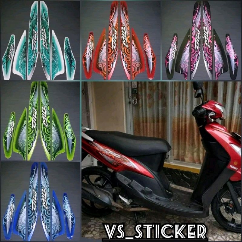 HIJAU MERAH HITAM PUTIH Striping LIST STANDART MOTORCYCLE YAMAHA MIO ...