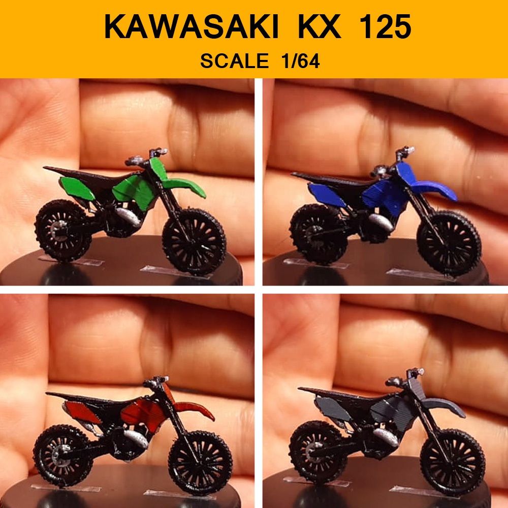 HOTWHEELS DIORAMA 1/64 KAWASAKI KX motor miniature for hotwheel ...