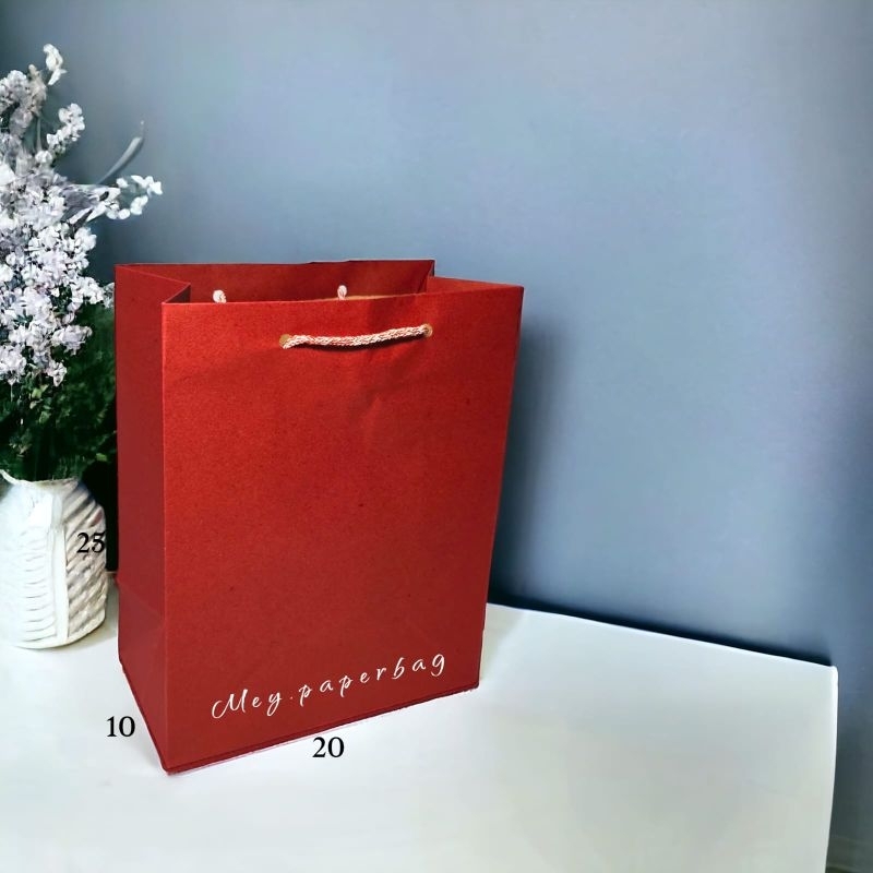 MERAH Plain Red Paper Bag Uk 20x25 | Shopee Malaysia