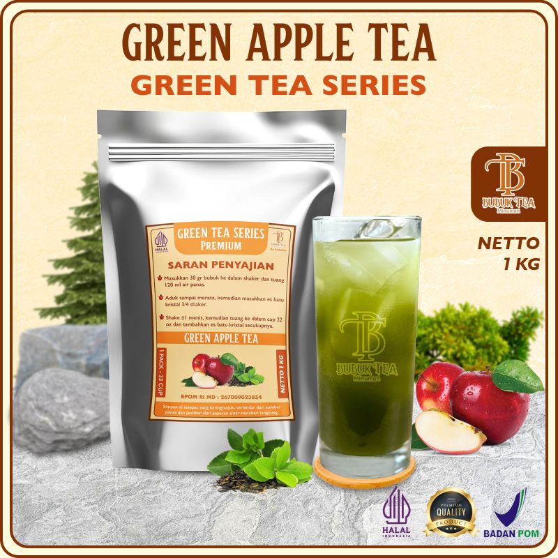 1kg PREMIUM GREEN APPEL TEA DRINK POWDER/ PREMIX PALACE POWDER | Shopee ...