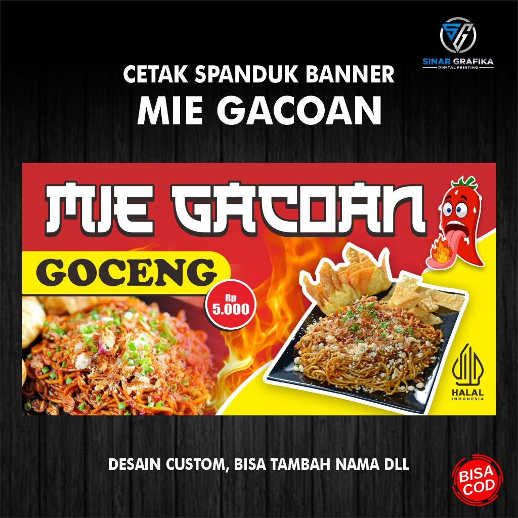 Gacoan NOODLE BANNER, GACOAN NOODLE BANNER, CUSTOM DESIGN | Shopee Malaysia