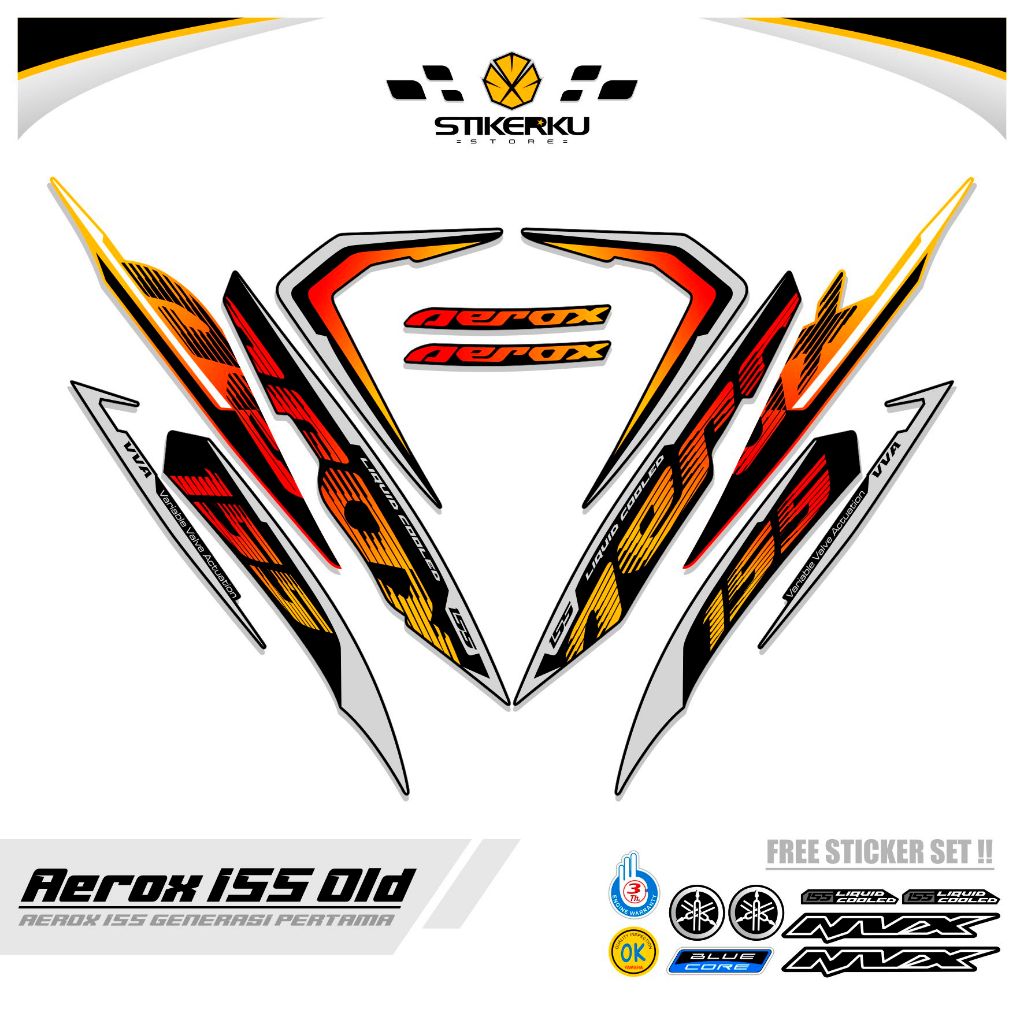 Sticker AEROX 155 OLD / MTF 6 / STRIPING AEROX LAMA / FIRST AEROX ...